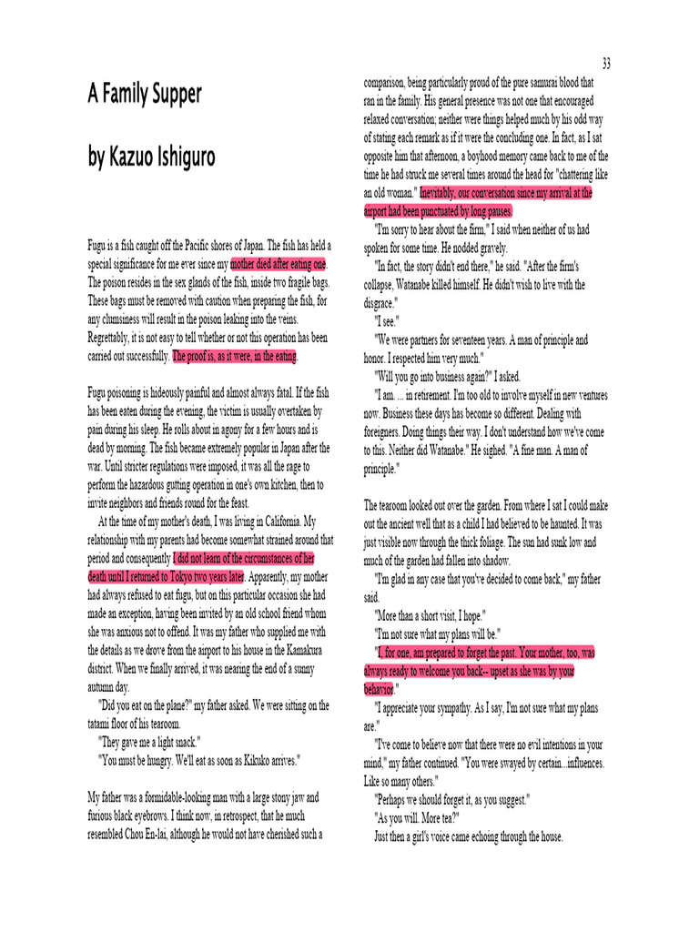 0 - Family Supper and Stones | PDF