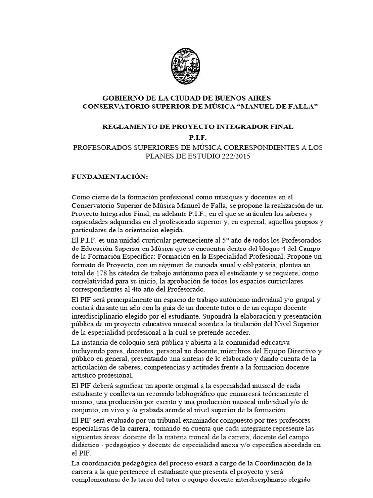 Reglamento PIF Versión Agosto 2020 | PDF