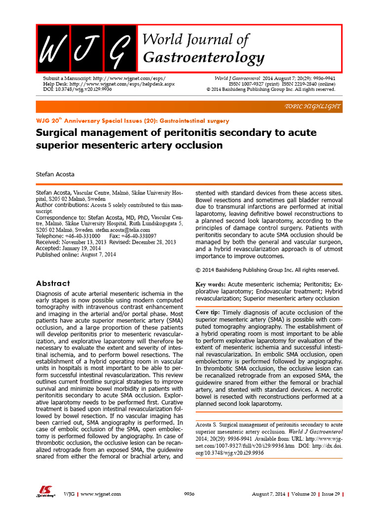SMA Occlusion Surgical Management | PDF | Interventional Radiology ...