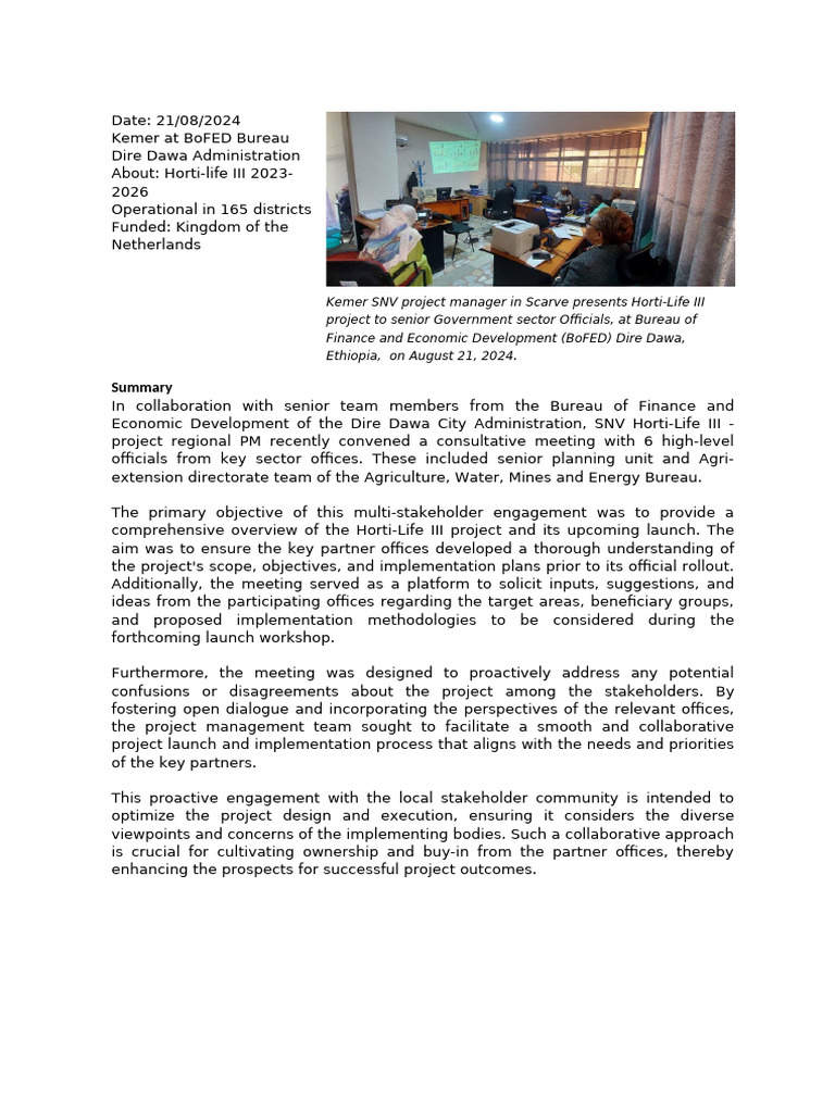 DD Report Notes - Horti-Life III Project | PDF