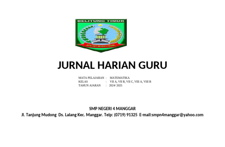 Cover Jurnal Harian Guru | PDF