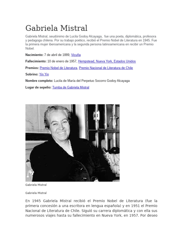 Gabriela Mistral | PDF