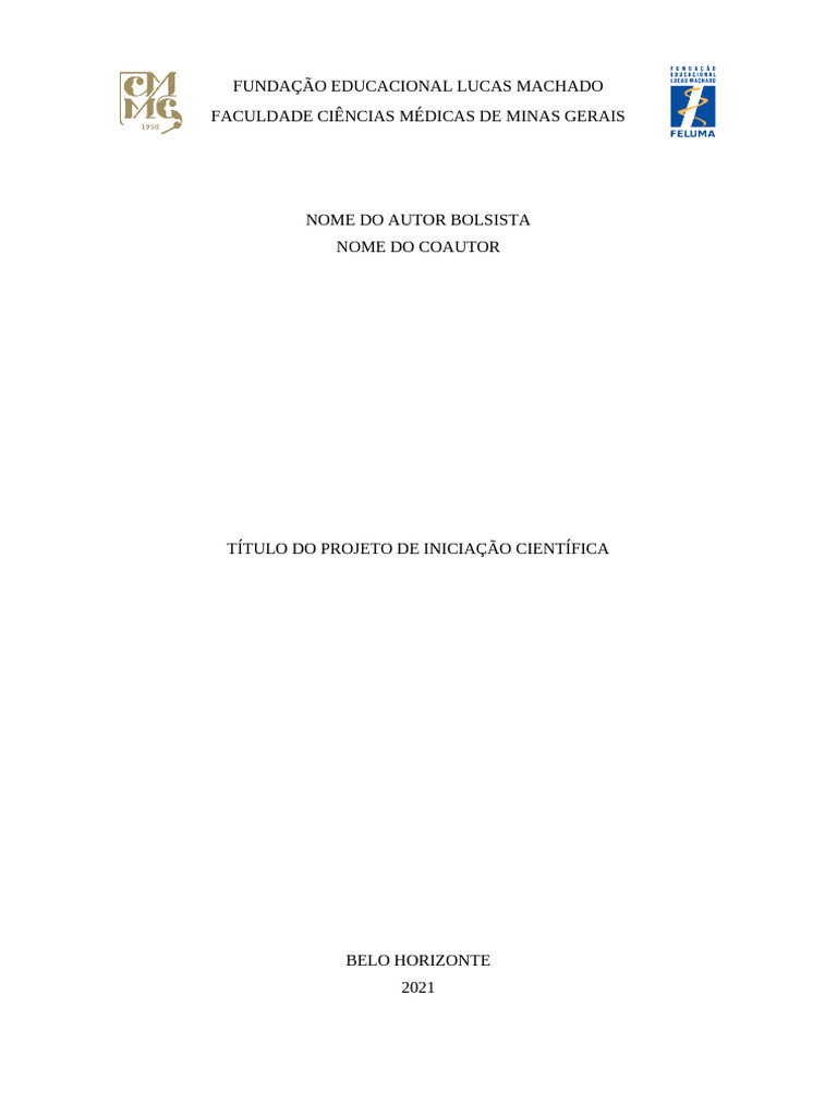 Probic 2021 Capa e Folha de Rosto | PDF