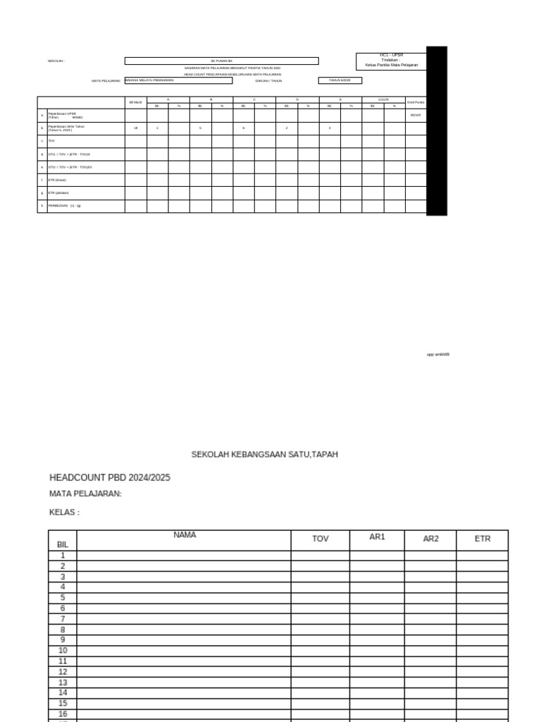 Contoh Borang Headcount | PDF