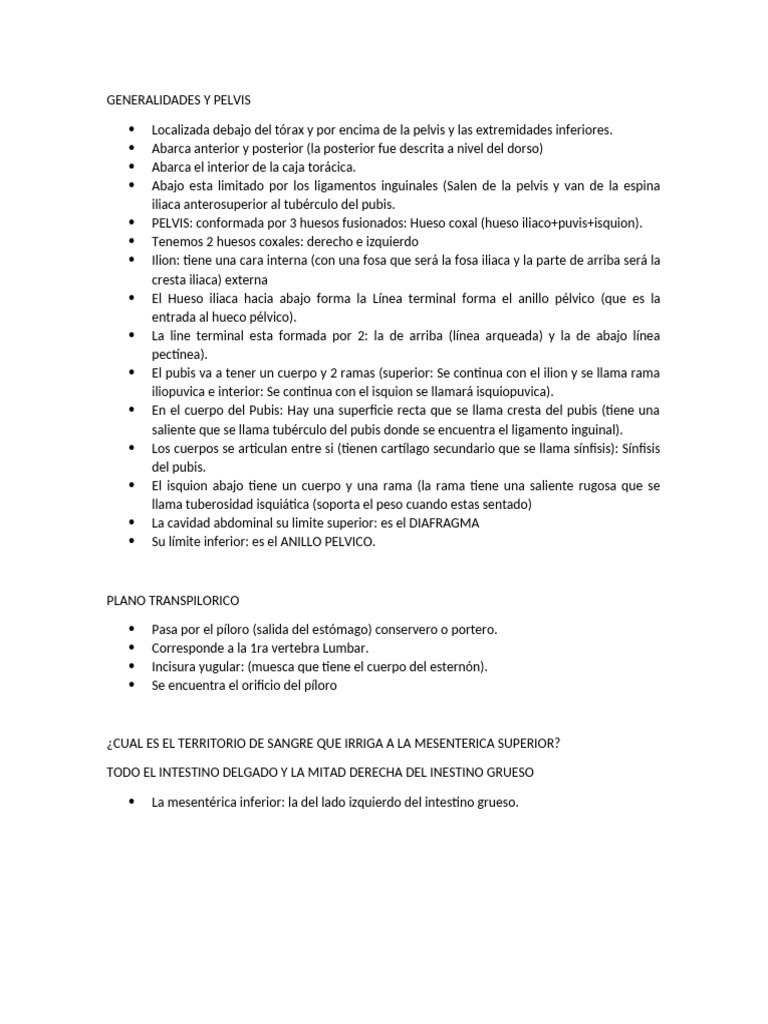 Generalidades y Pelvis | PDF