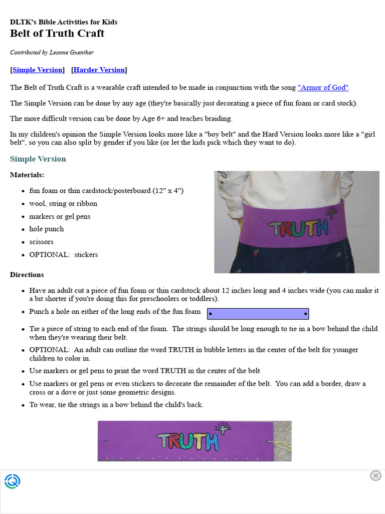 Printable Craft Instructions | PDF