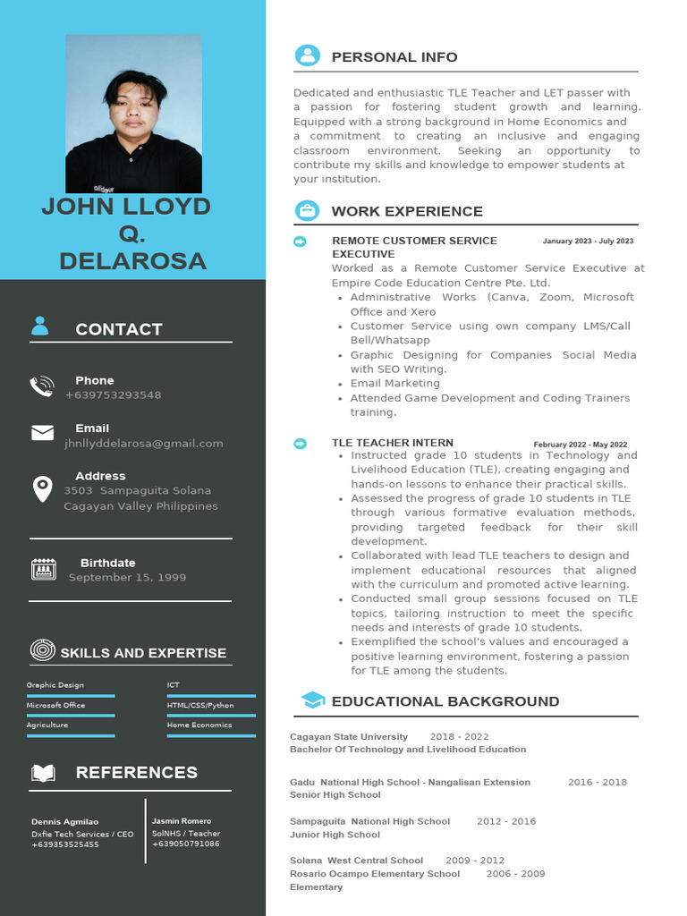 Comprehensive Resume - John Lloyd Delarosa | PDF