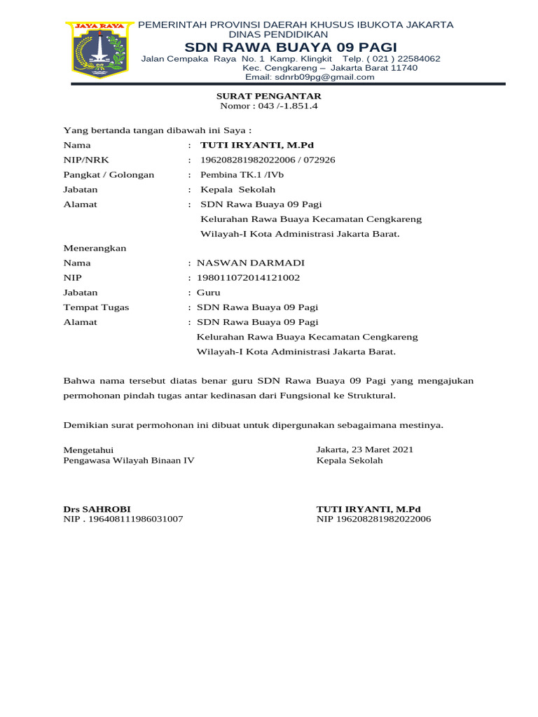 SURAT PENGANTAR MUTASI | PDF