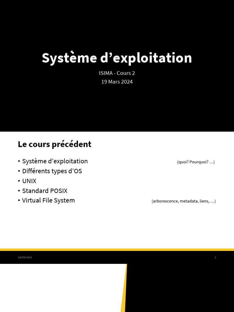 2024 - Système D'exploitation - Cours 2 | PDF