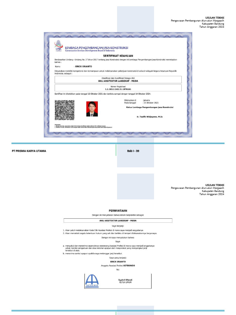 Usulan Teknis Pengawasan Pembangunan Alun-Alun Margaasih Kabupaten ...