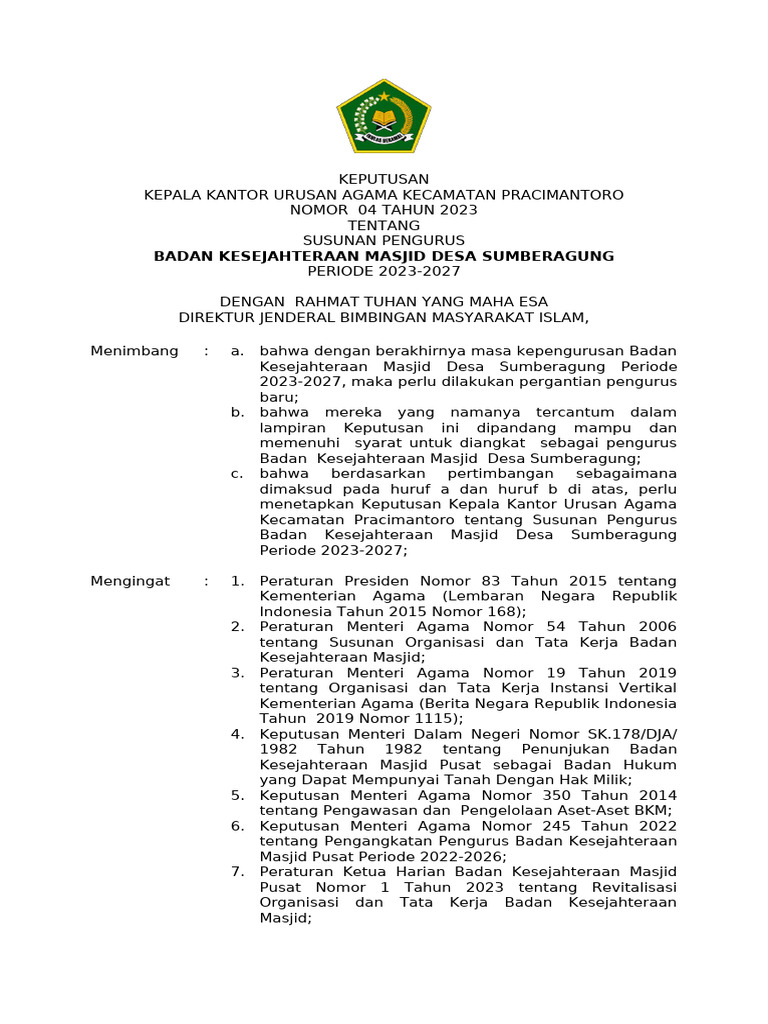 BKM Sumberagung | PDF