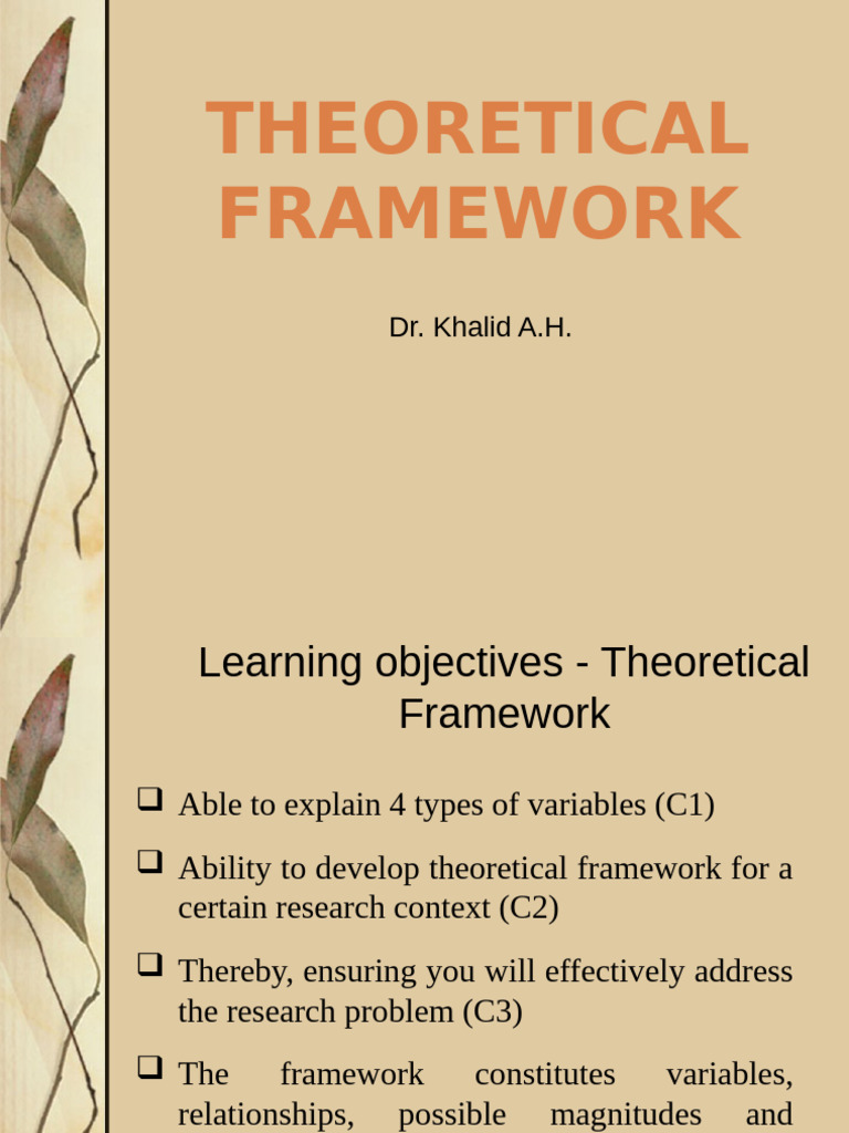 P4 - Theoretical Framework Edited KAH 5oct2016 Latest | PDF
