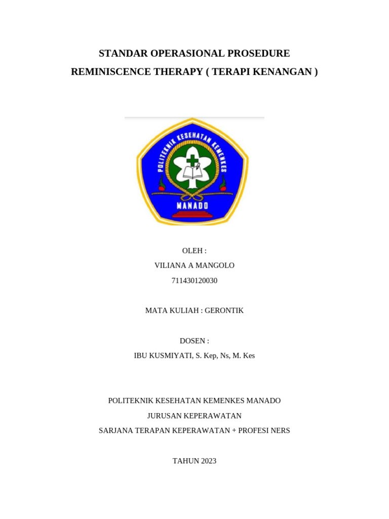 Sop Reminiscence Therapy (Terapi Kenangan) | PDF