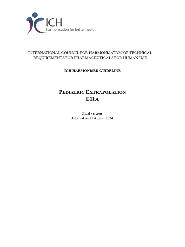 ICH E11A Guideline Step4 2024 0821 | PDF