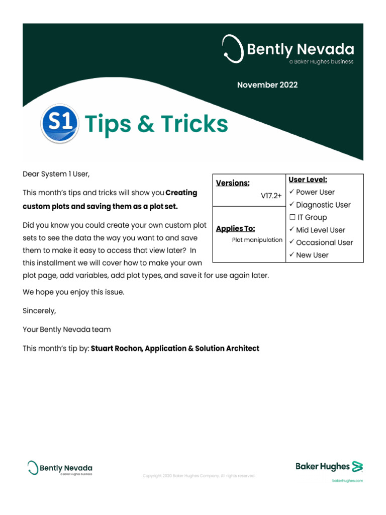 27 - Custom Plot Sets - System 1 Tips and Tricks | PDF