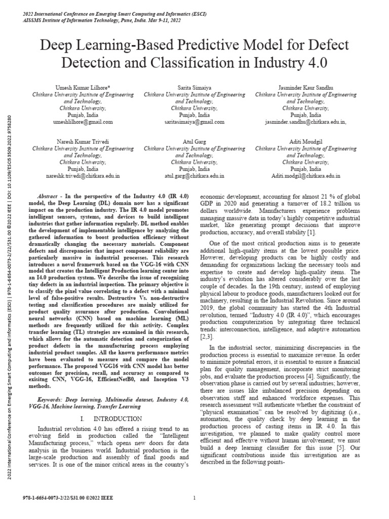 Deep Learning-Based Predictive Model For Defect Detection and ...