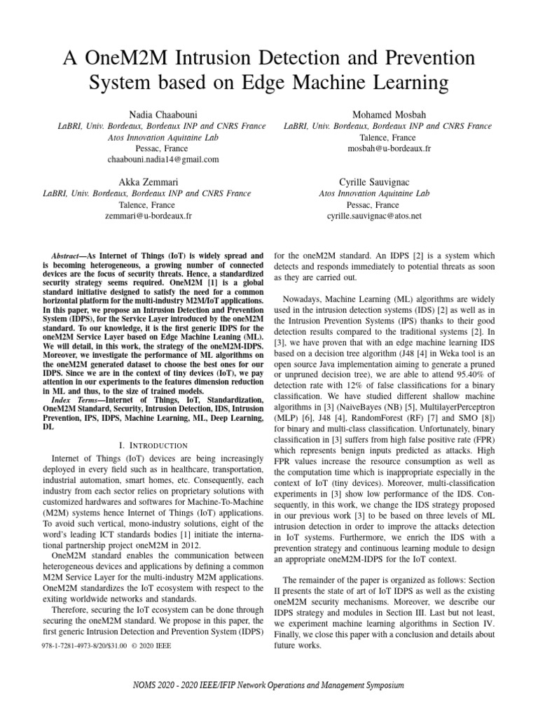 A OneM2M Intrusion Detection and Prevention System Based On Edge ...