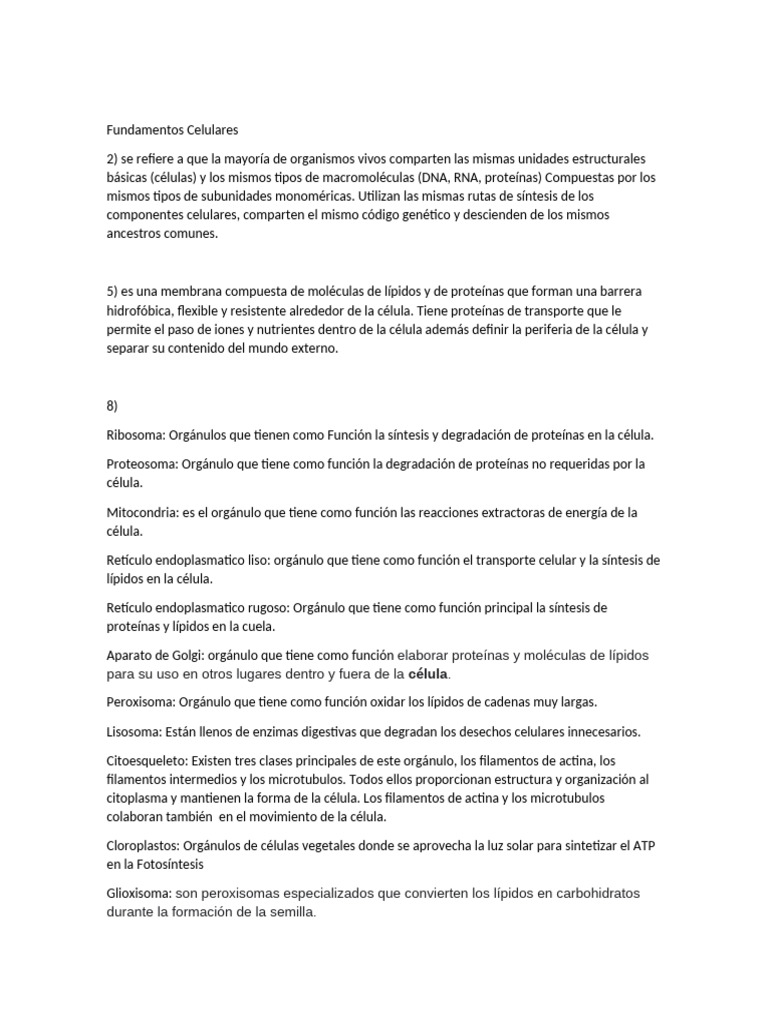 Estructura y Función Celular | PDF | Biología Celular) | Biología Celular