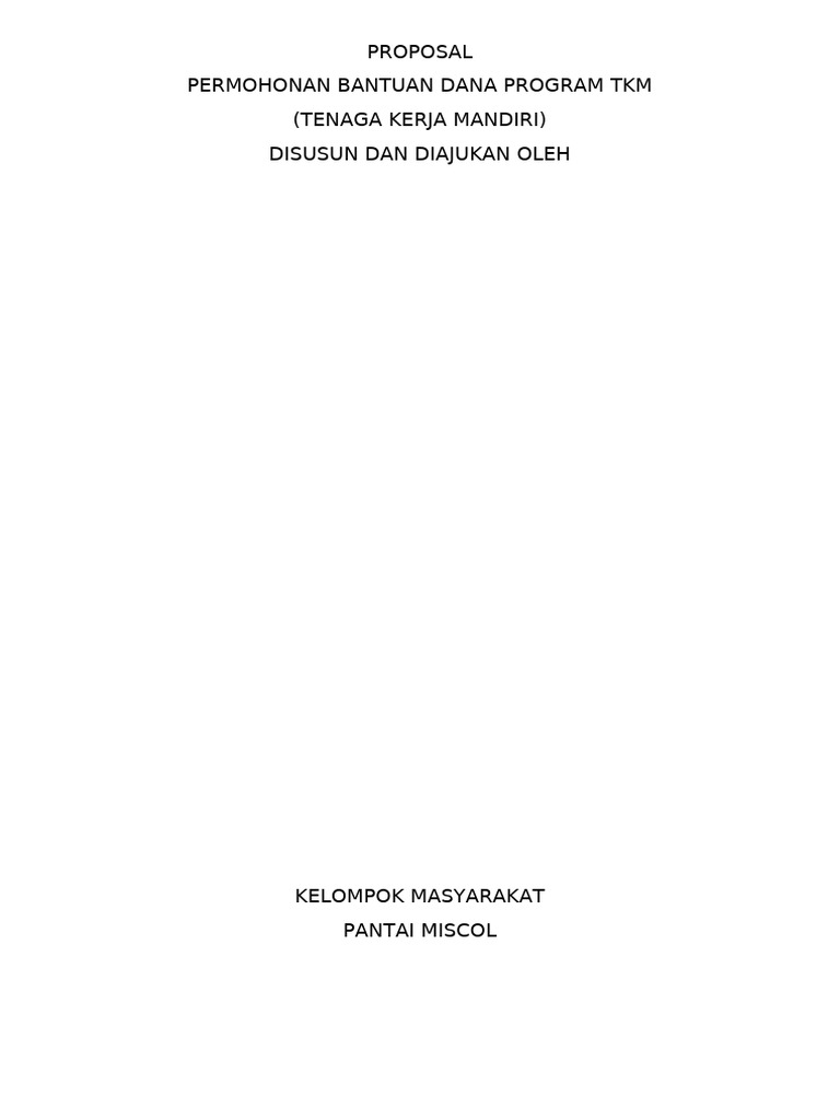 Proposal TKM Nelayan | PDF