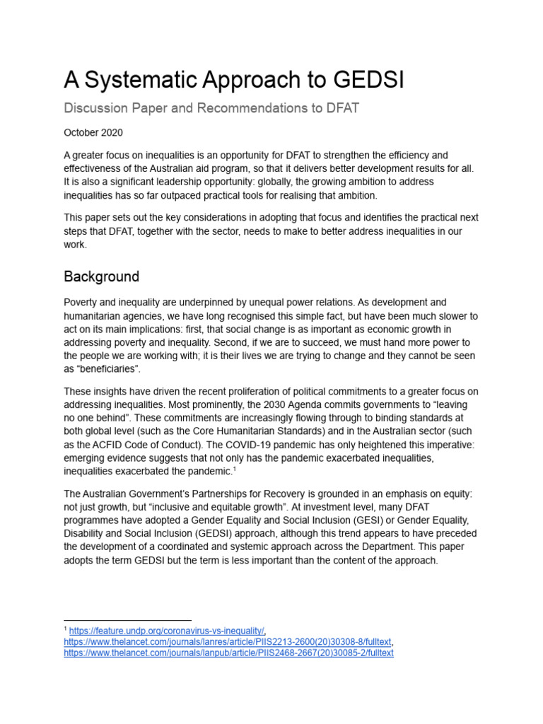 GEDSI Core Principles Post Consultation Version | PDF