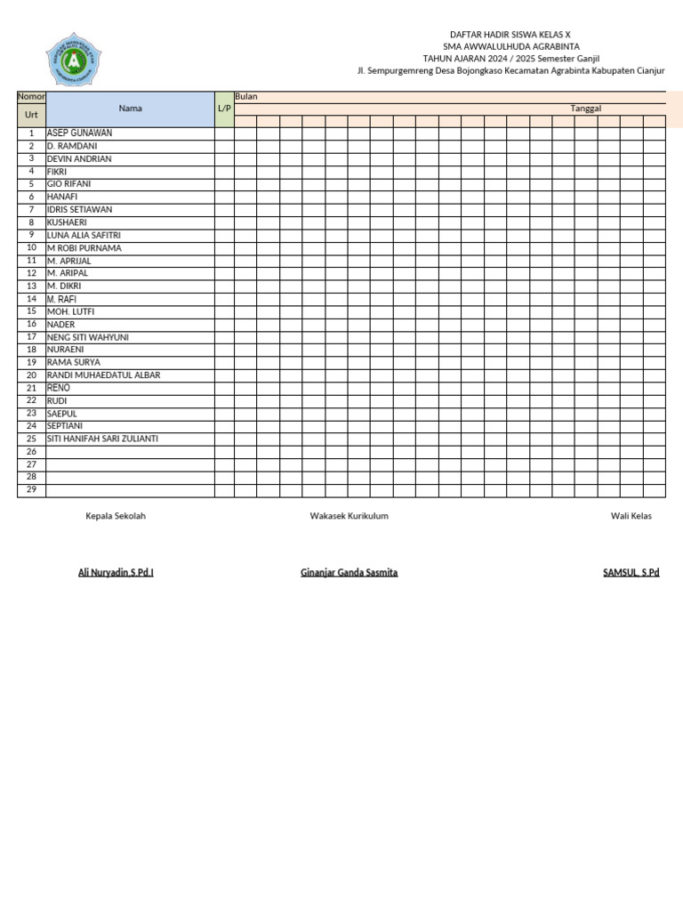 Absen Kelas Guru | PDF