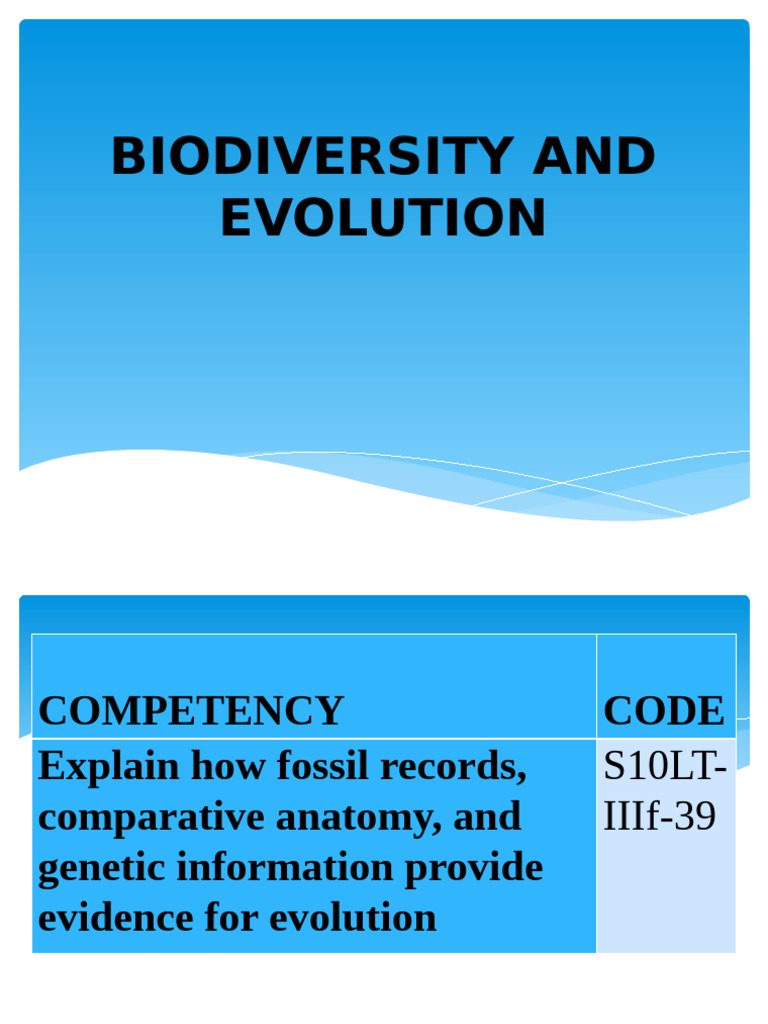 Biodiversity and Evolution | PDF | Fossil | Social Science