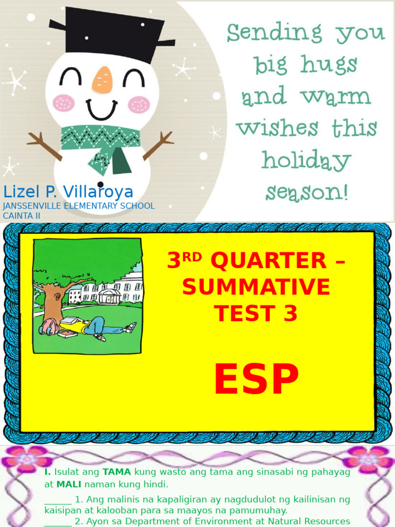 q3 - Summative Test #3 in All Subjects | PDF