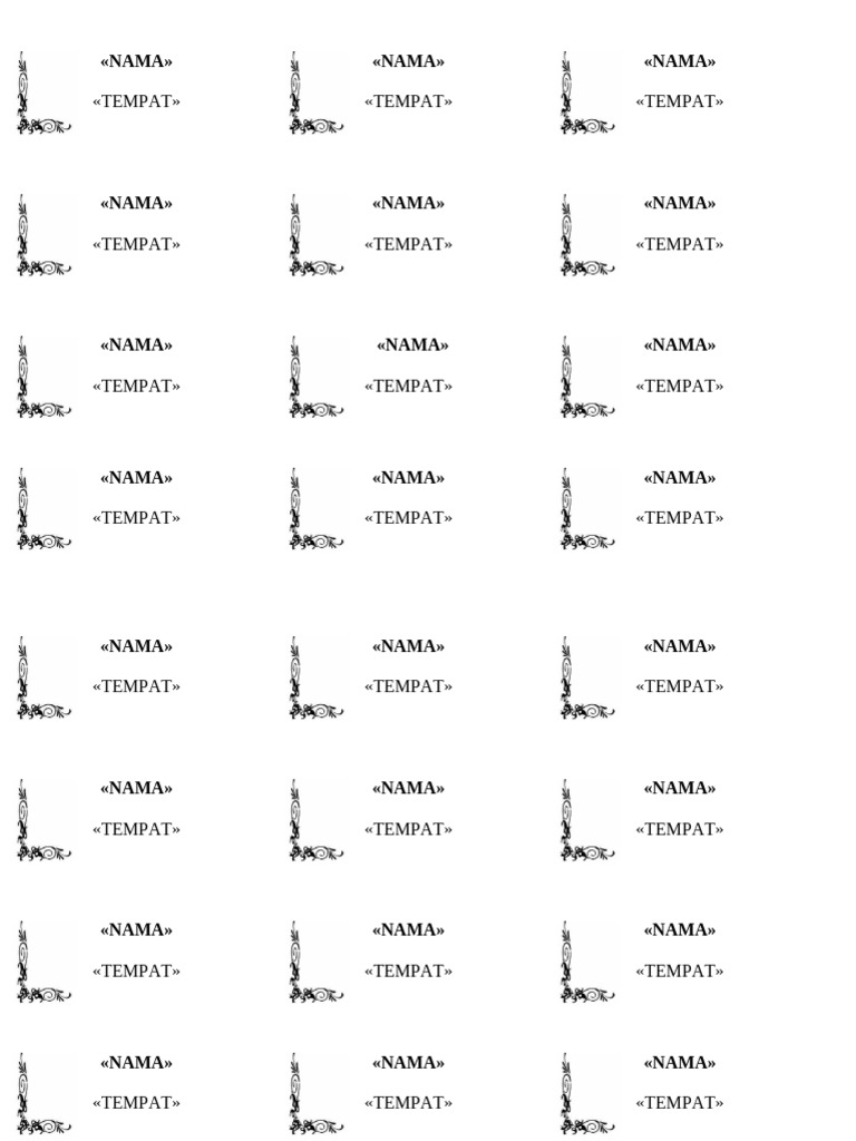 NAMA Label - Nama Tempat | PDF