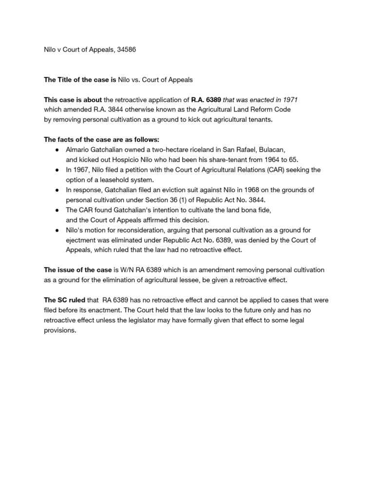 Nilo V Court of Appeals, 34586 | PDF | Home & Garden