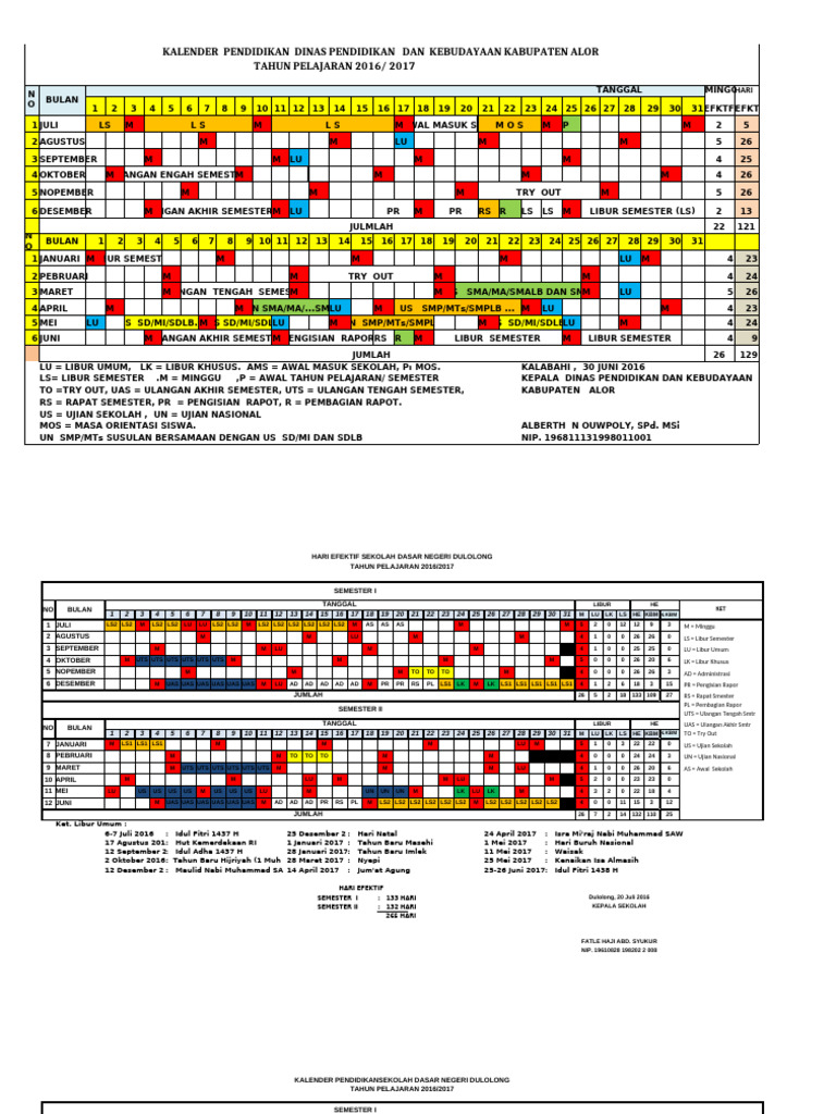 Kalender Pendidikan 2017-2018 | PDF
