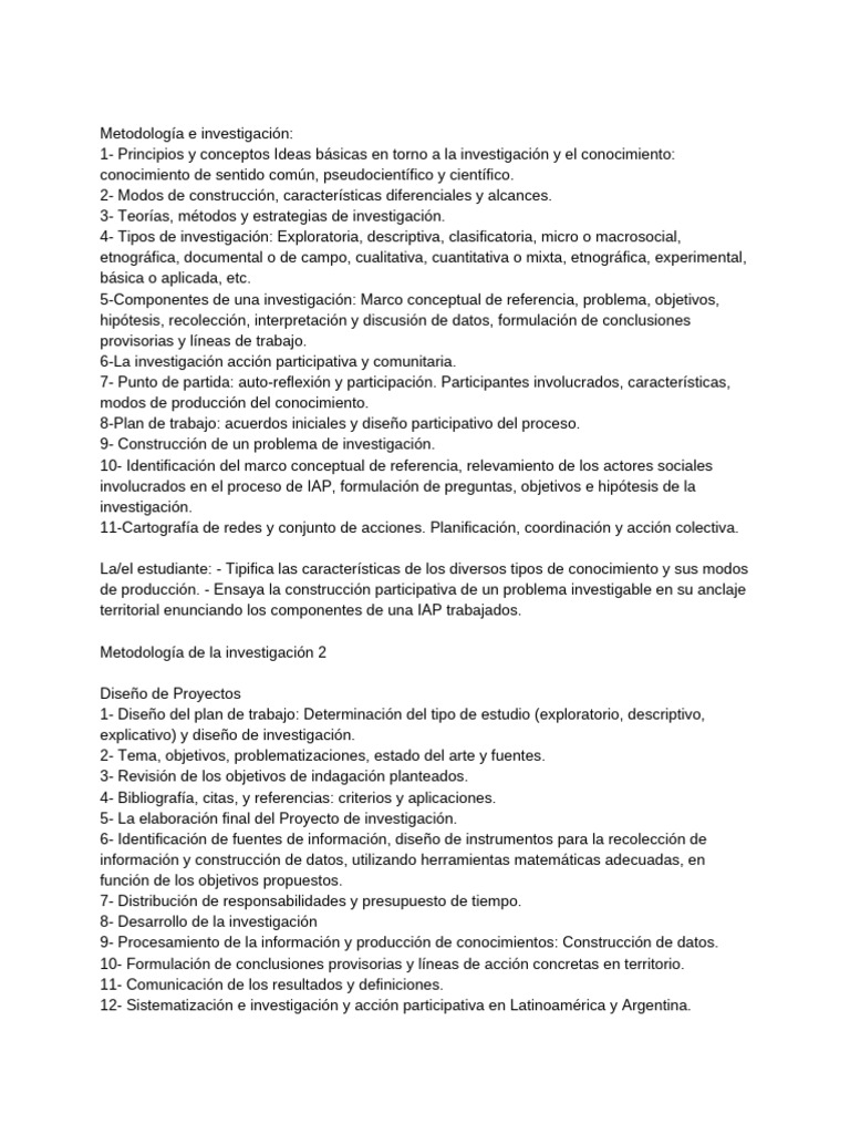 Metodología e Investigación - Principios y Conceptos Ideas Básicas en ...
