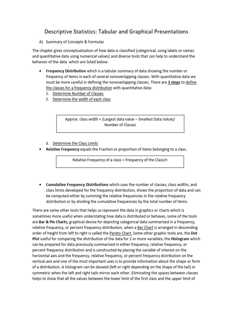 Descriptive Statistics - Chapter 2 | PDF