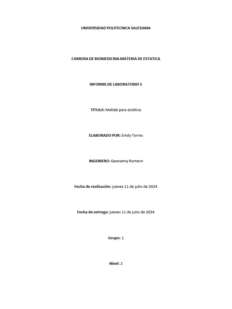 estatica informe 5 | PDF