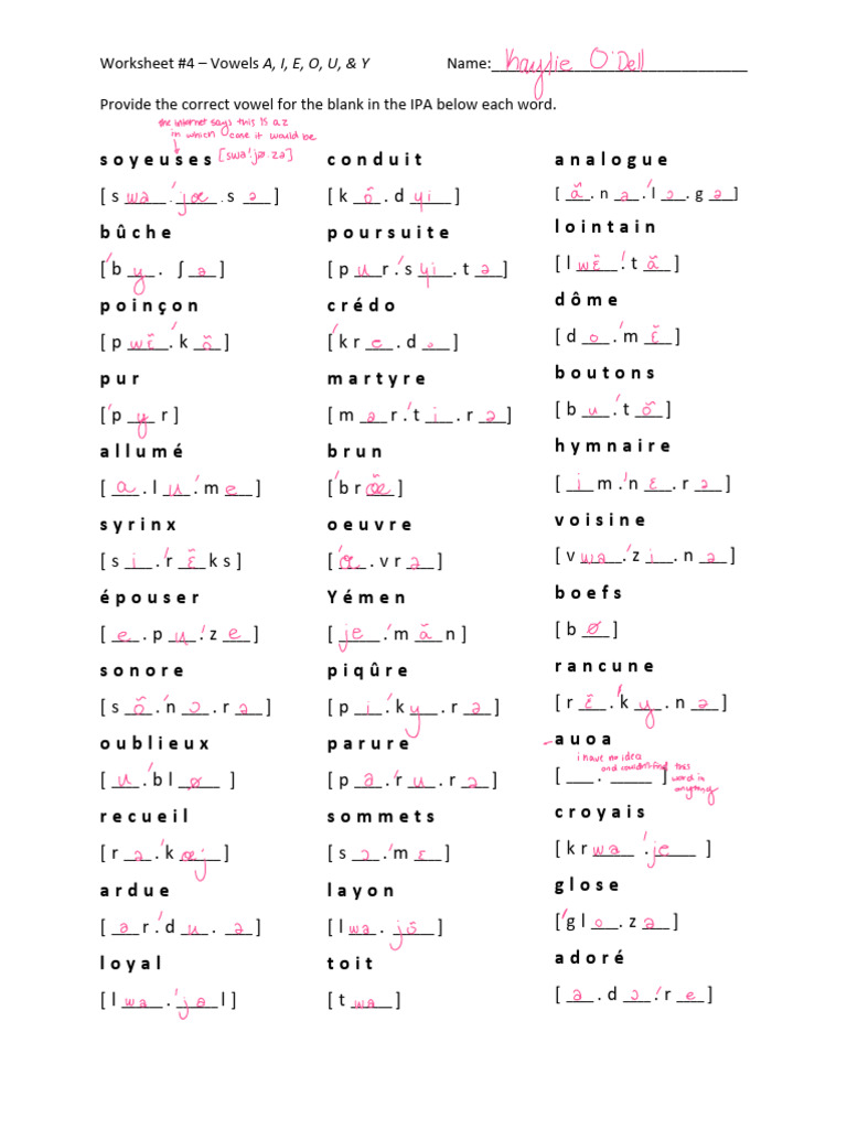 French - Identification Worksheet #4 | PDF