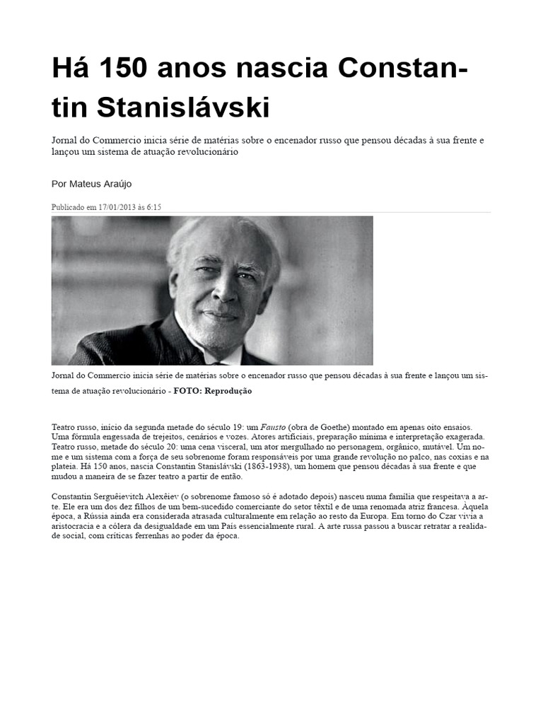 Especial Stanislavski | PDF
