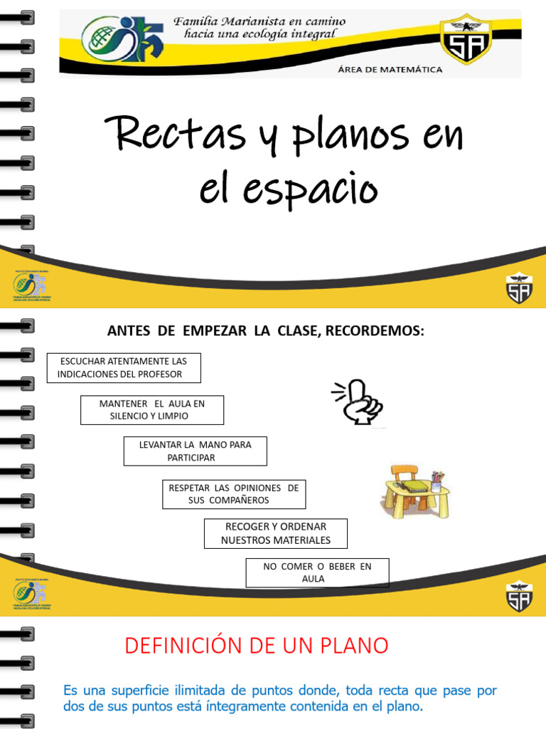 III TRIM - Sem 9.1 - Teoria de Rectas y Planos en El Espacio | PDF