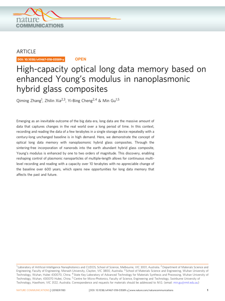 Nano Optical Long Memory Data | PDF
