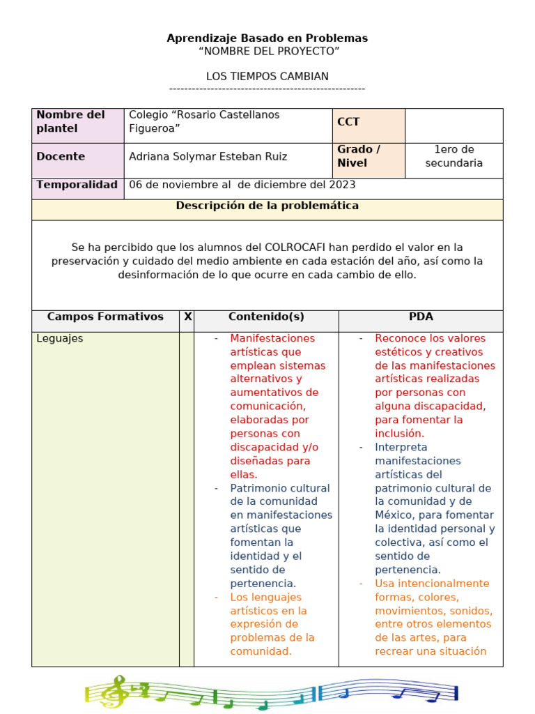 Proyecto Basado en Problemas 1ero de Secundaria Nov A Dic | PDF