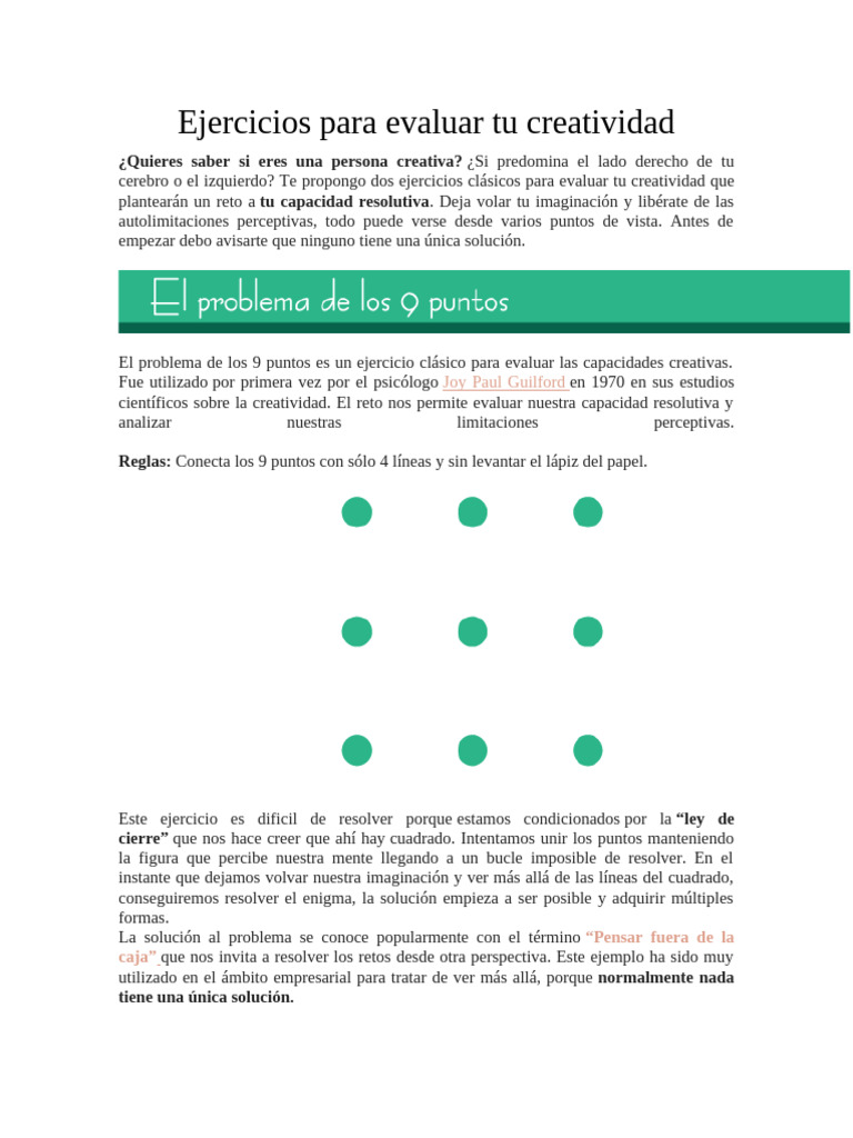 El Test de La Creatividad | PDF