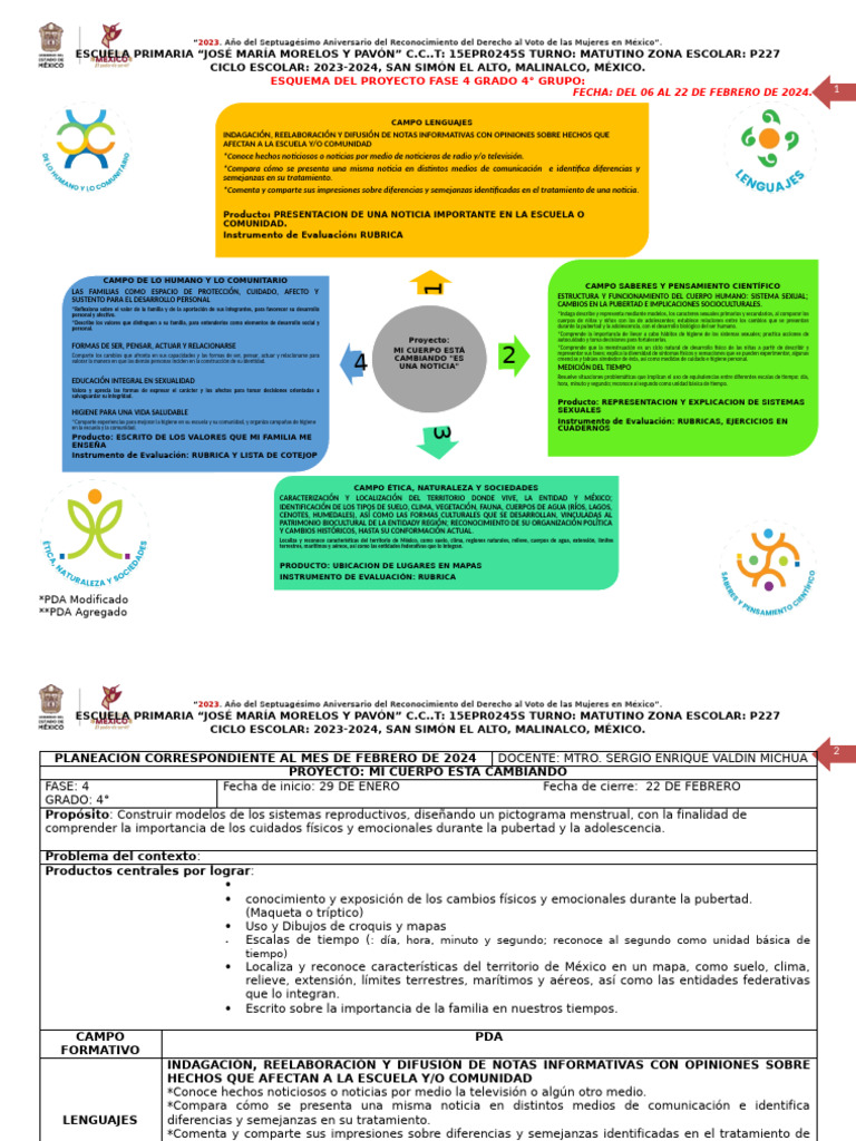 Formato de Planeaci N Febrero 2024 | PDF | México | Escuelas