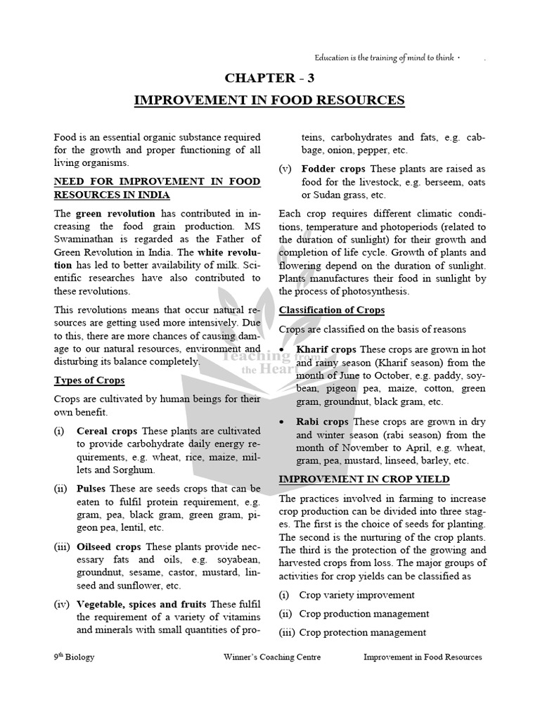 9th Biology Chapter 3-1 | PDF