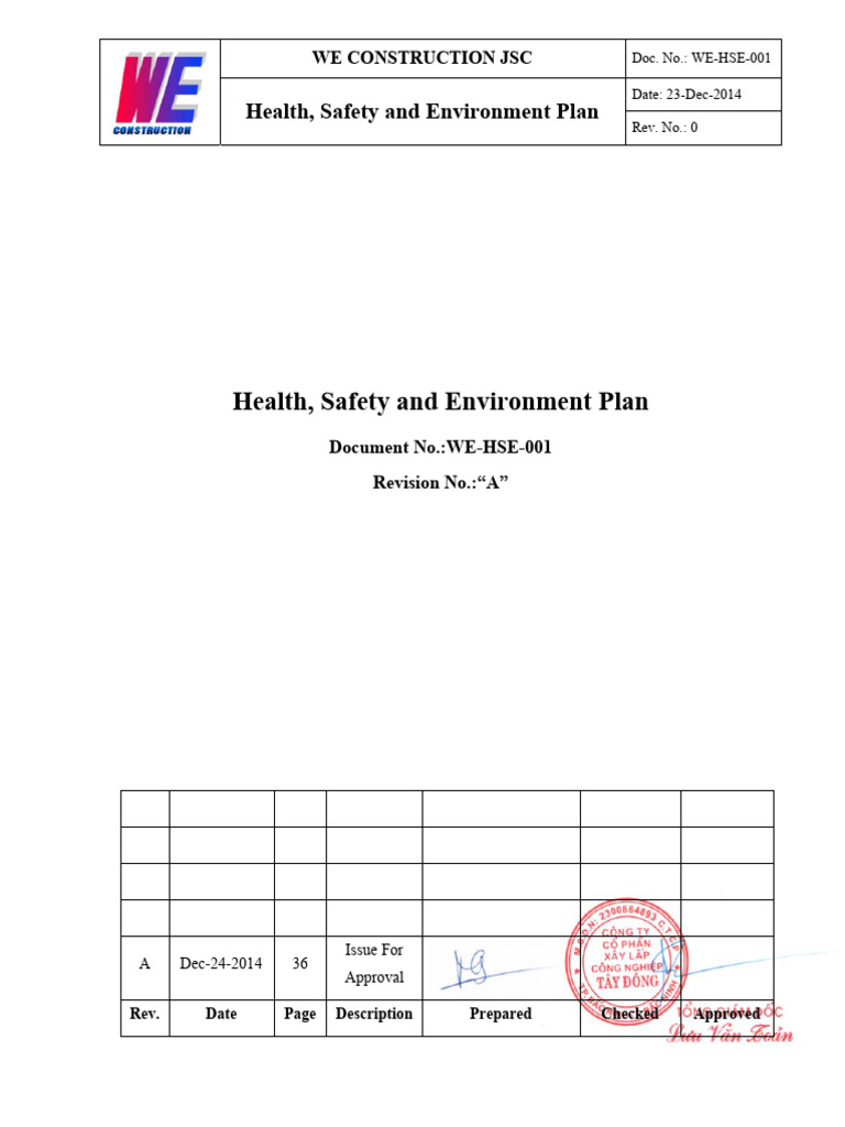 1. HSE Plan & RISK ASSESSMENT (General) | PDF