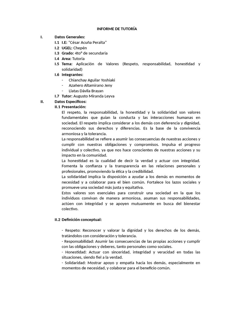 Informe Tutorial | PDF | Tolerancia | Sociedad