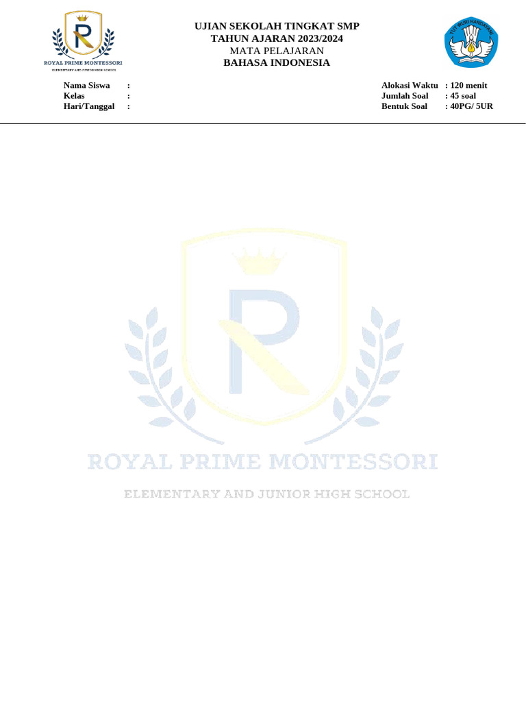 Final Test MTK Kelas 9 s2 2024 | PDF