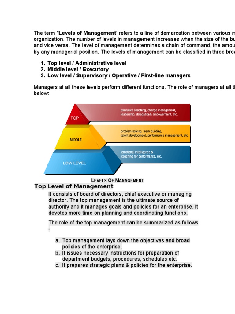 Levels of Management | PDF | Business