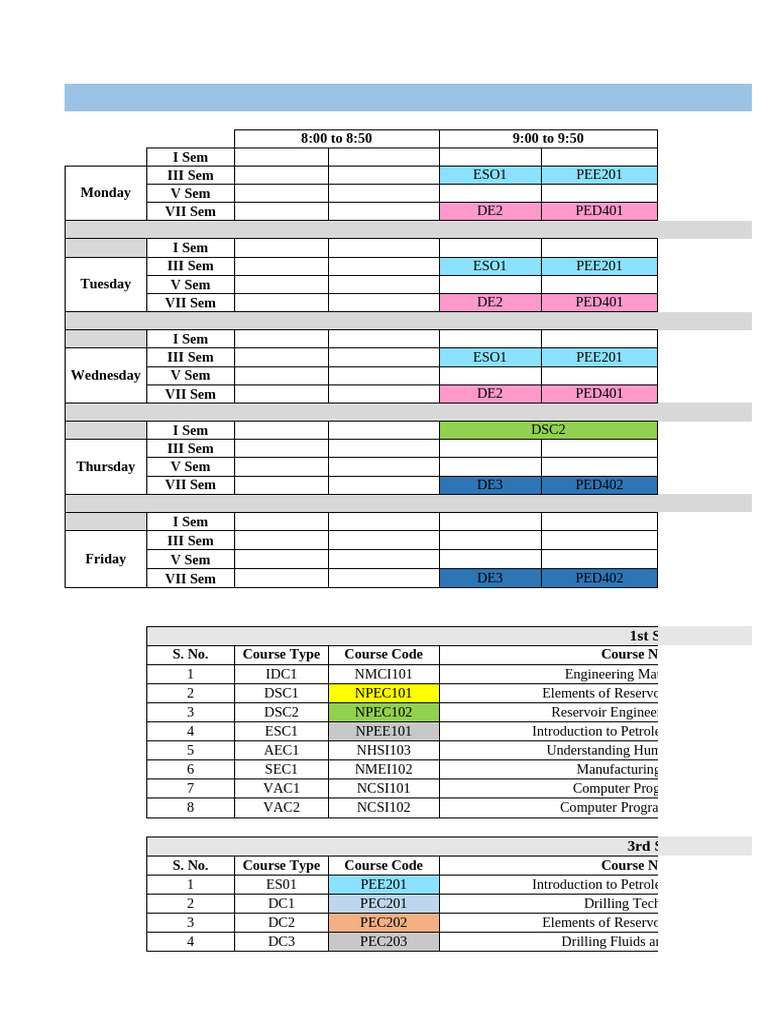 Courses and Venue - Monsoon 2024 | PDF