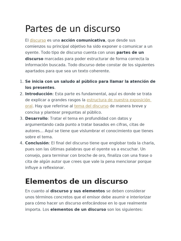Partes de Un Discurso | PDF
