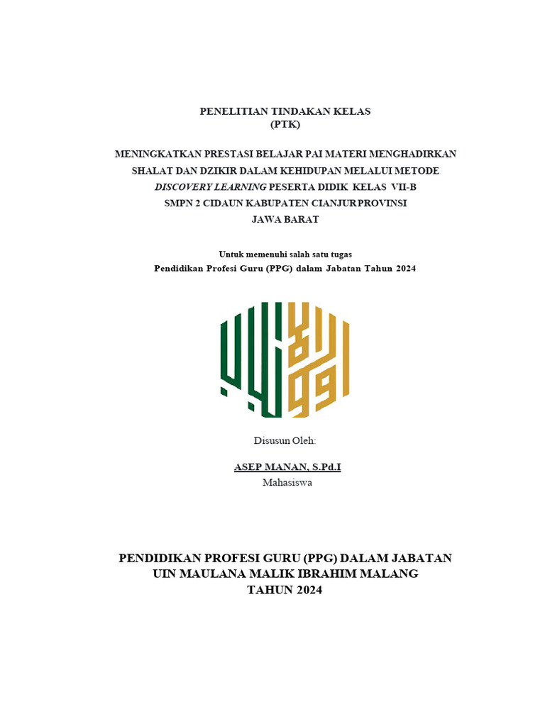 PTK DISCOVERY LEARNING KLS 7 ASEP MANAN | PDF
