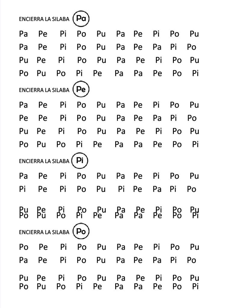 Encierra La Silaba | PDF