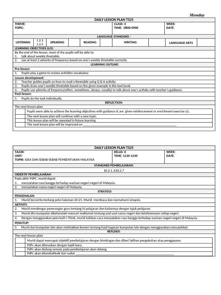 LESSON PLAN WEEK 9 2023 | PDF